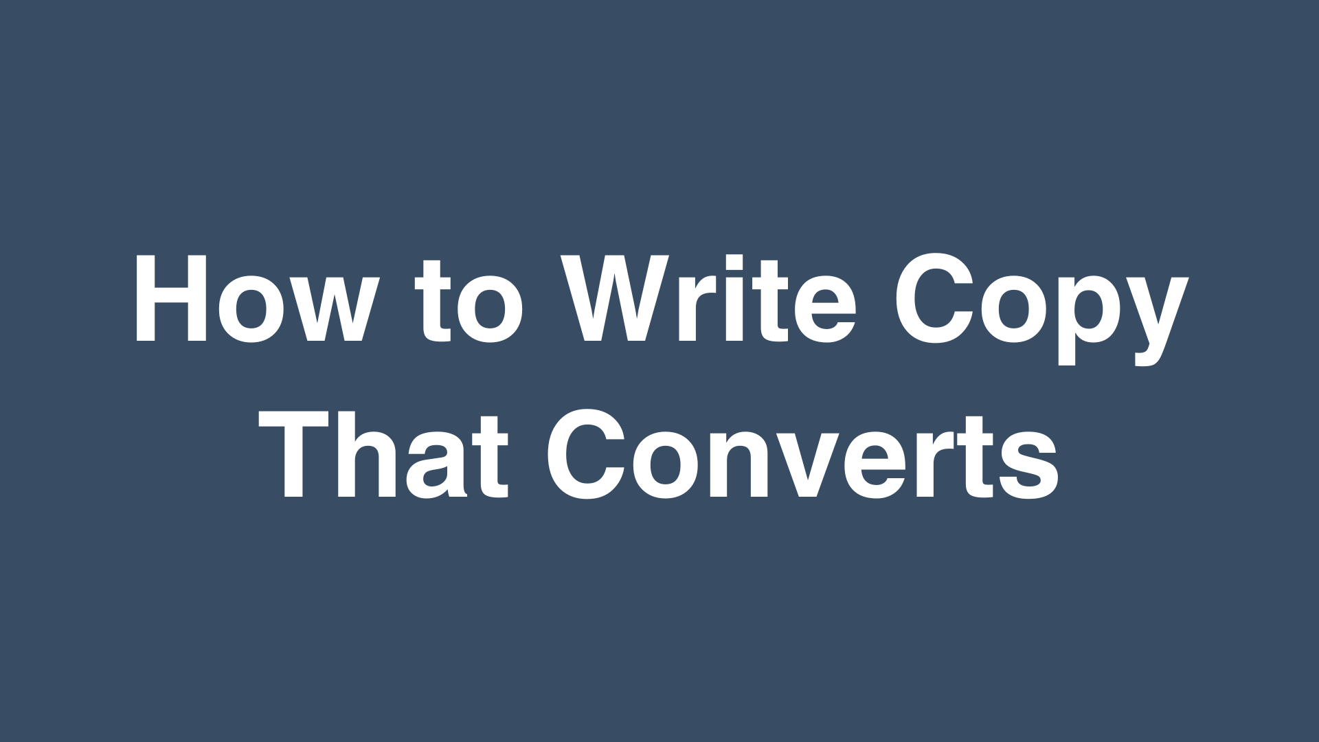 How to Write Copy That Converts - Colin Boyd